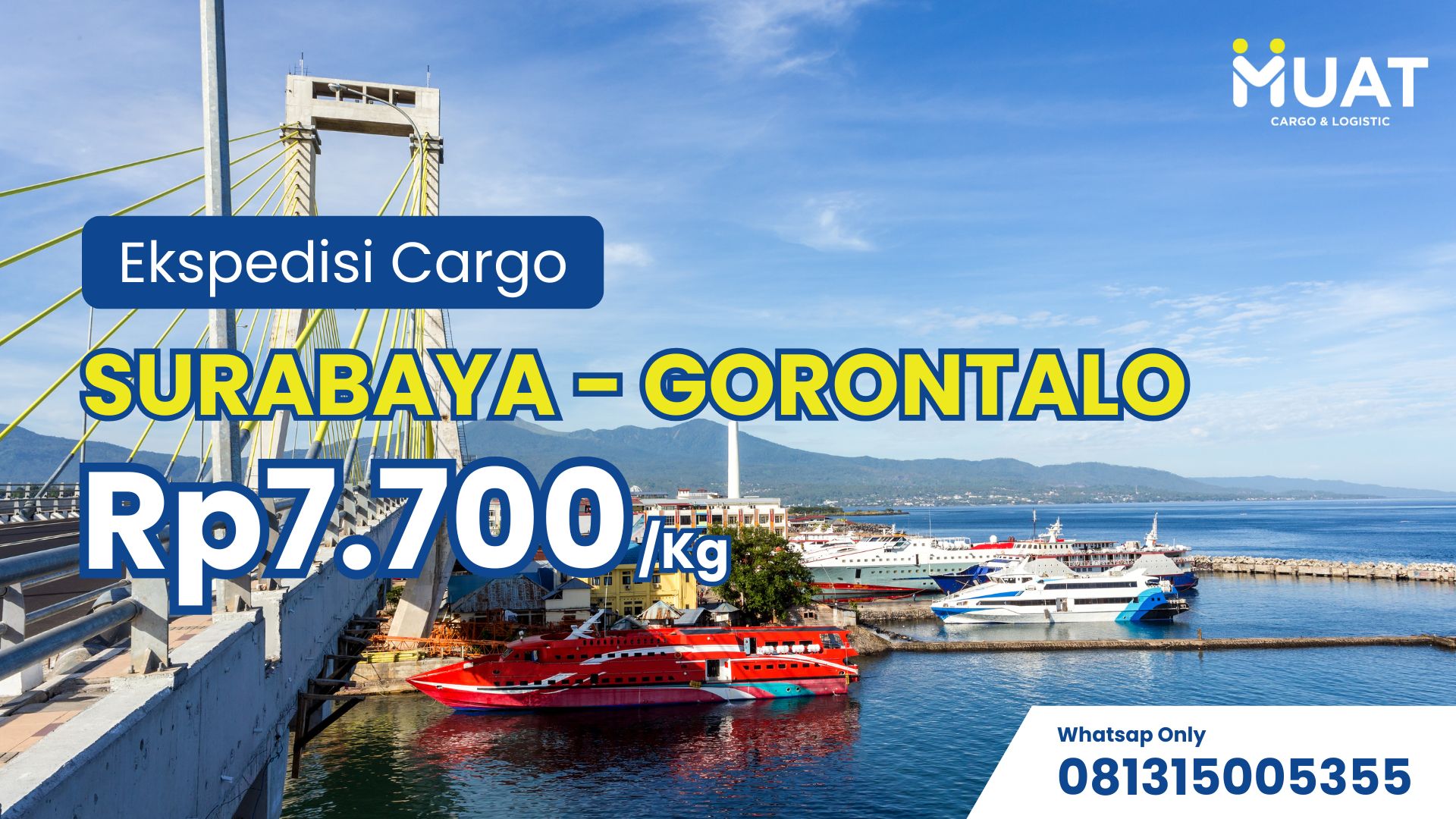 Ekspedisi Surabaya Gorontalo Rp7.700/Kg Terpercaya